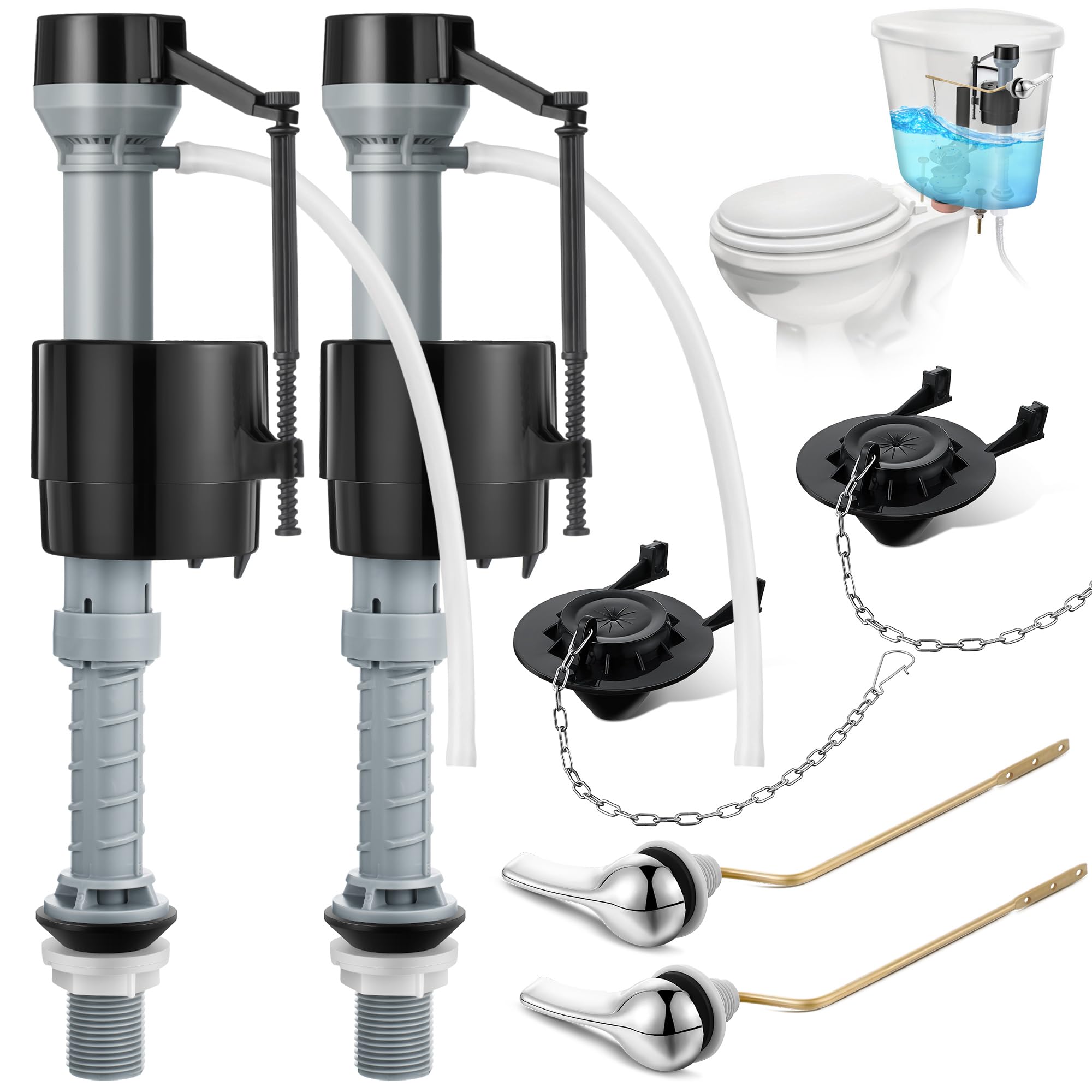 Saillong Universal Toilet Flusher Replacement Kit, Fill Valve, 2-Inch ...