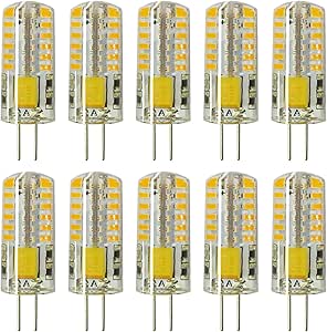 RAYHOO 10pcs G4 LED Bulbs JC Bi-Pin Base Light Bulbs 3W AC/DC 12V 20W-30W T3 Halogen Bulb ...