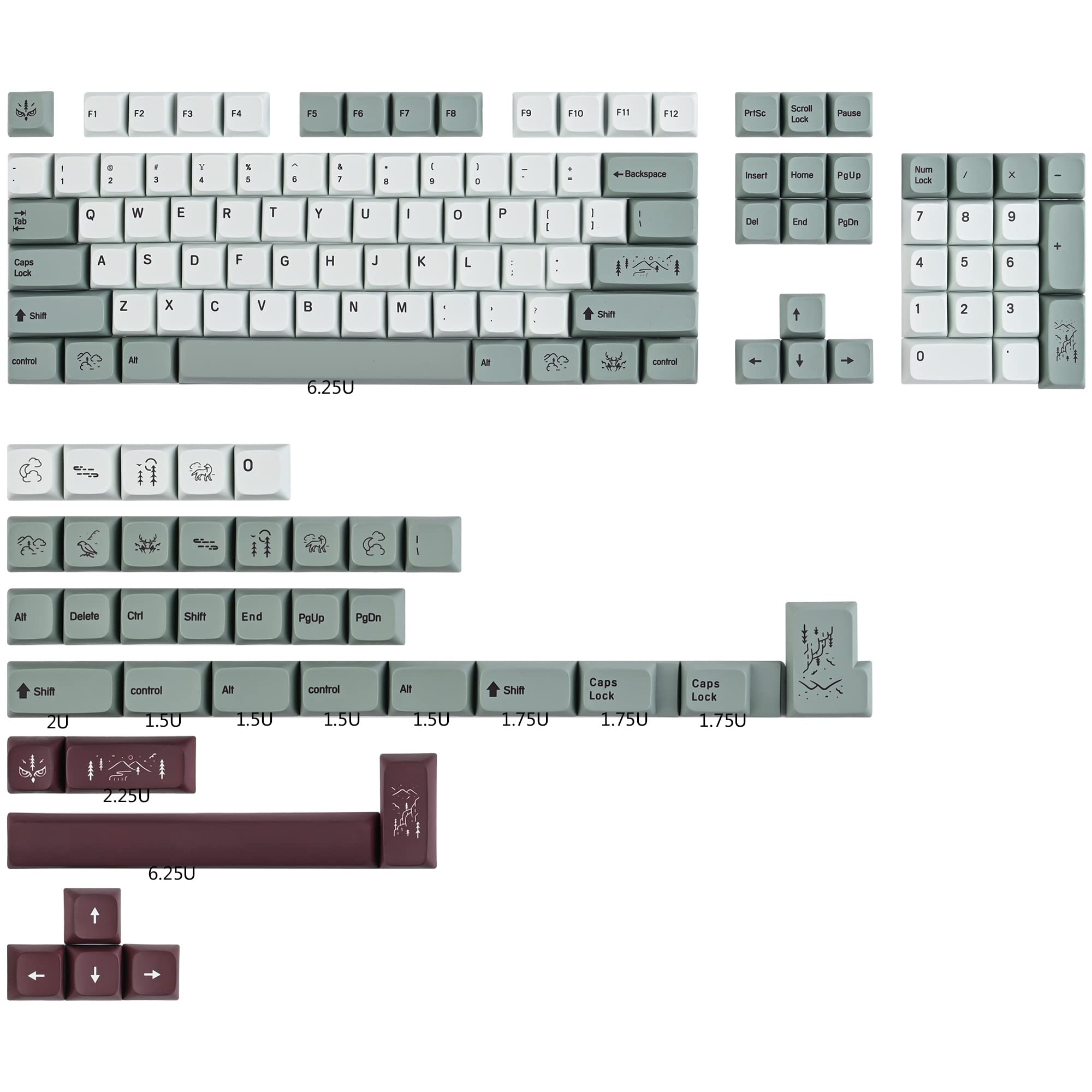 Mua Taeeiancd Keycaps 60 Percent 141 Keys Custom Gaming 60% Keycaps PBT ...