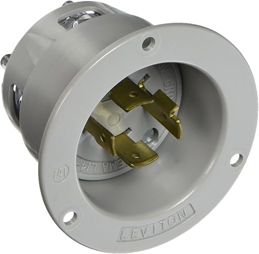 Leviton 2415 20 Amp, 125/250 Volt, Flanged Inlet Locking Receptacle ...