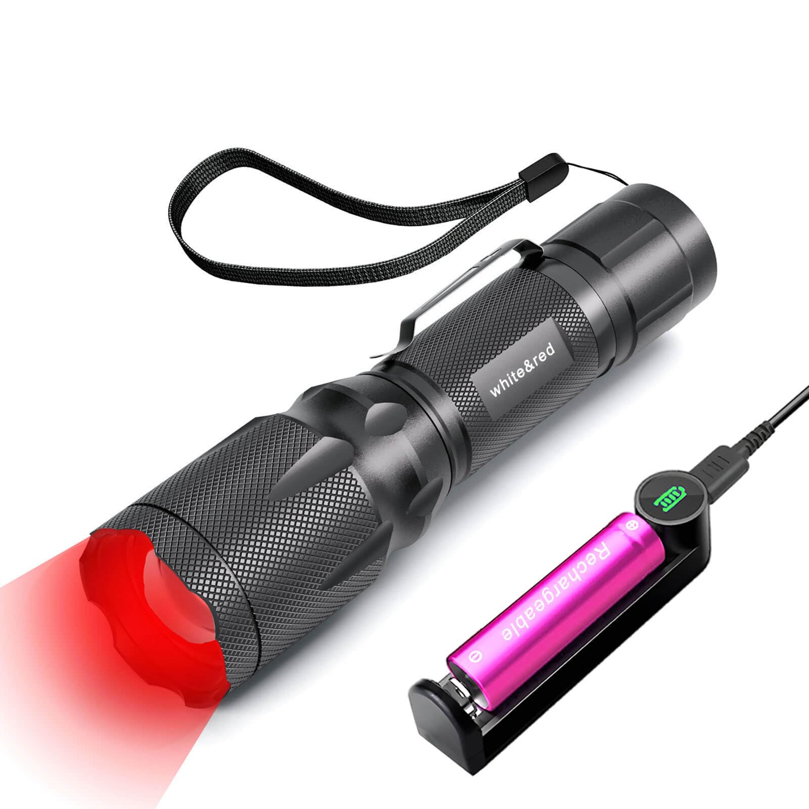 METII Upgraded Red Flashlight Combo, Bright White &High/Low Power Red ...