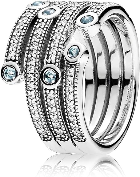 Anillo Pandora plata circon azul: Pandora: Amazon.es: Joyería