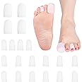 Toe Tube Caps - 20 Soft Silicone Sleeves - Offers Pain/Friction ...