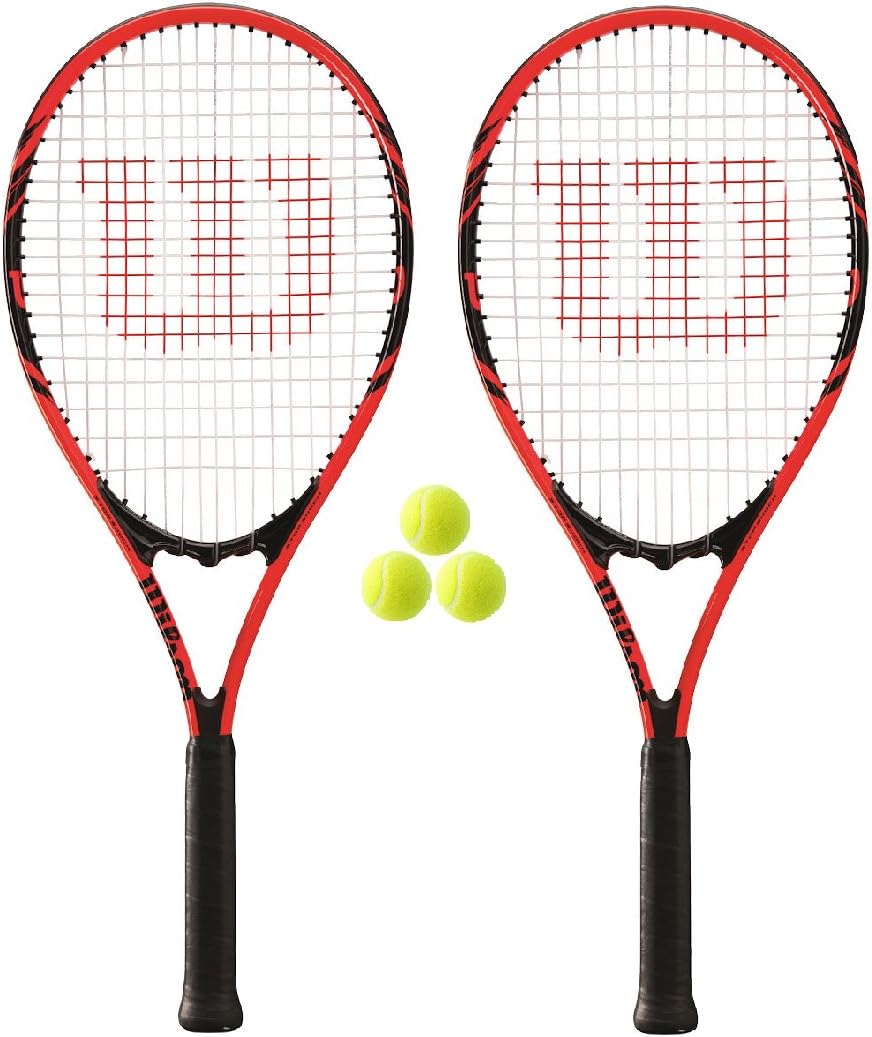 2 x Wilson Federer 110 Tennis Rackets L3 + Head Tennis Balls: Amazon.de ...