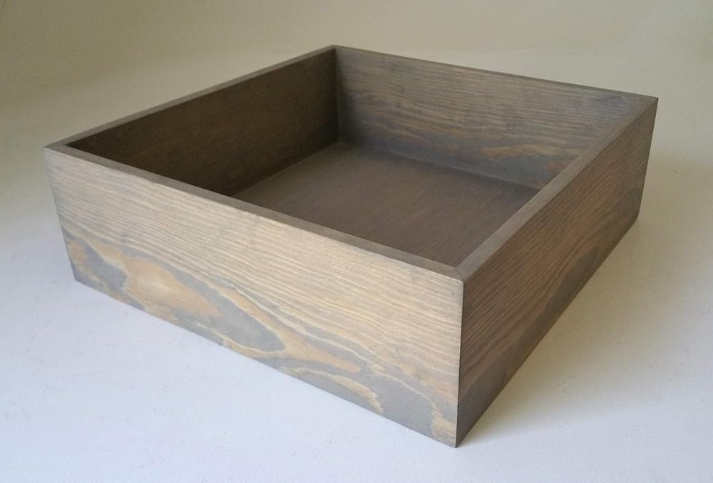 Amazon.com: 12x12x4 Wood Box. Stained Classic Gray. Weathered Look ...