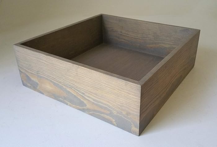 Amazon.com: 12x12x4 Wood Box. Stained Classic Gray. Weathered Look ...