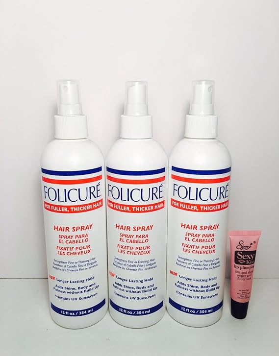 Amazon.com : Folicure Hairspray 12 oz. Pump (3-Pack) with Free Nail ...