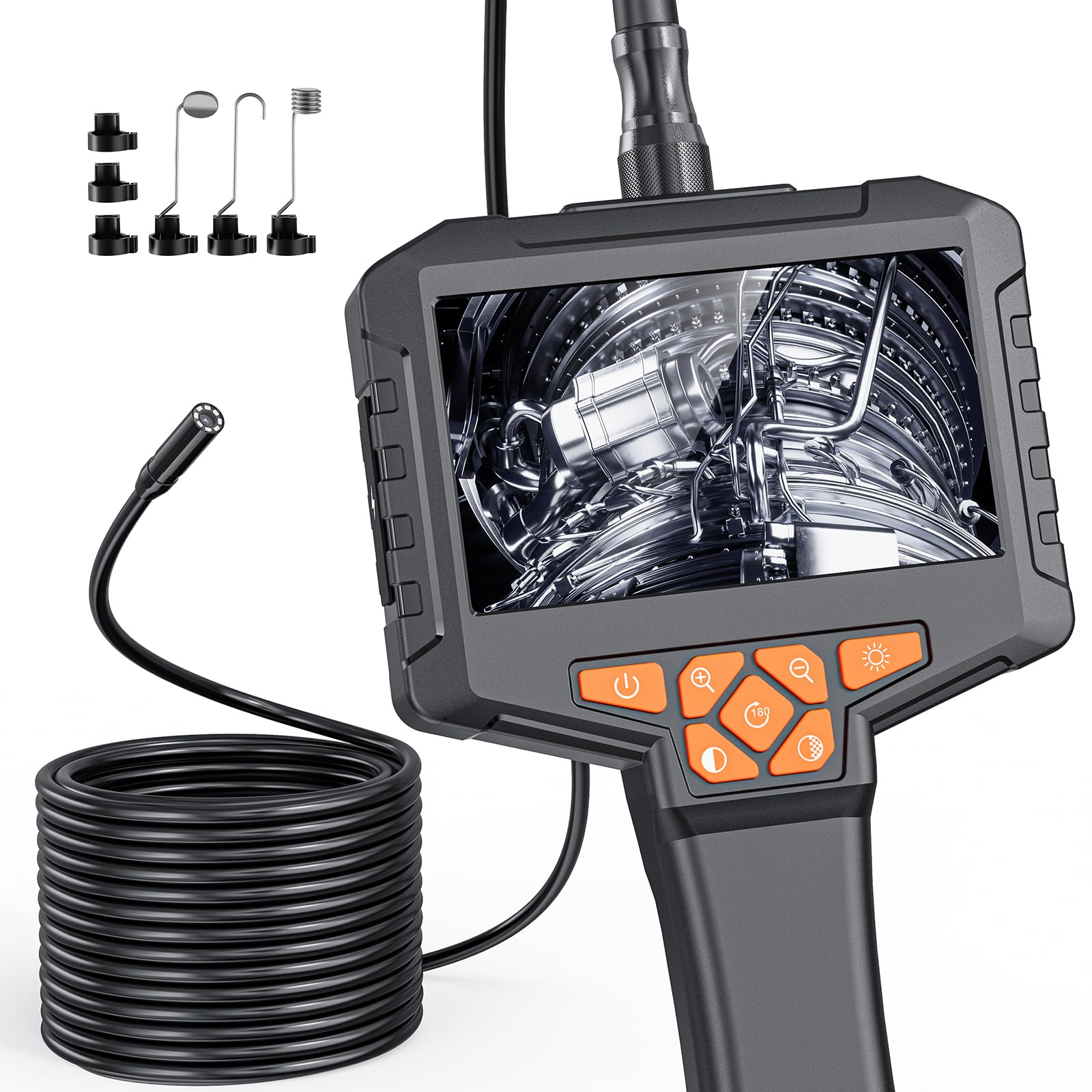 Ginocaco 16.4FT Endoscope with Light, 4.3'' HD 1080P Borescope ...