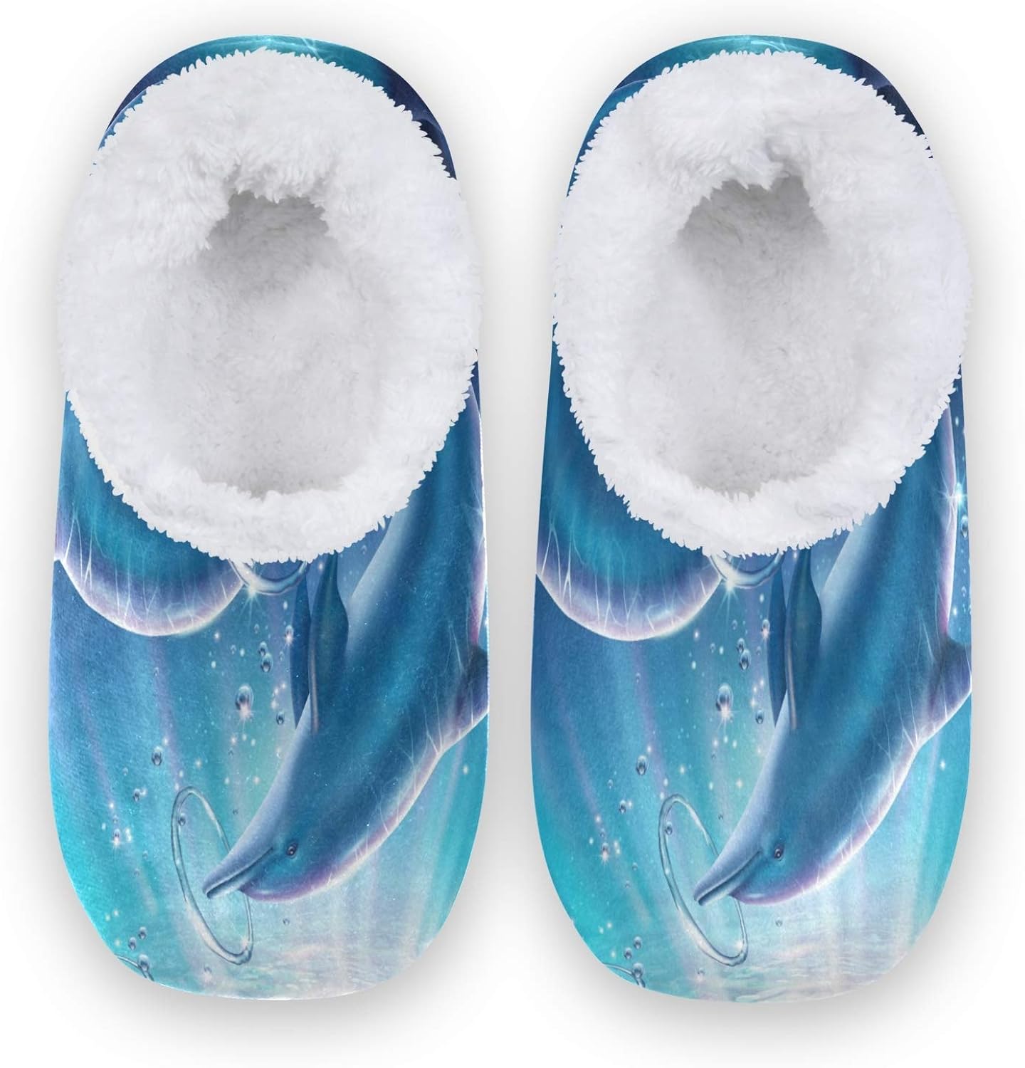 JNlover Ocean Animal Dolphin Women Men Closed Back House Slippers ...