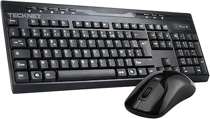 TECKNET Clavier Souris sans Fil 2,4G, Ensemble Clavier AZERTY 105 ...