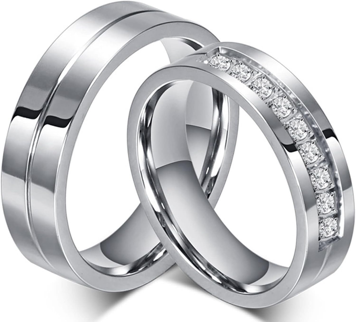 Beliefing für Real Love Herz Verlobungsringe Edelstahl Ringe Hochzeit ...
