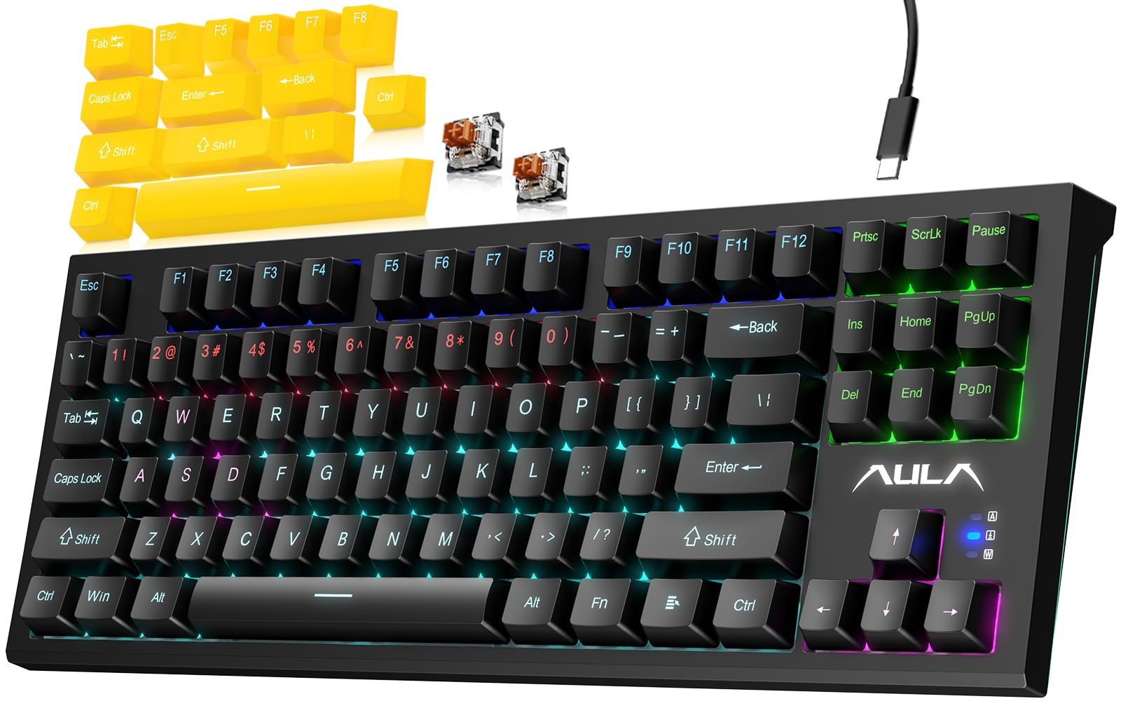 Mua AULA Mechanical Keyboard, 87 Keys RGB Backlight Gaming Keyboard ...