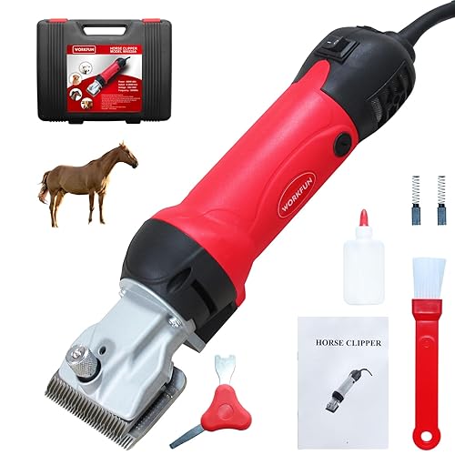 WORKFUN Professional Horse Clippers 600W, 6 Speed Adjustable Grooming ...