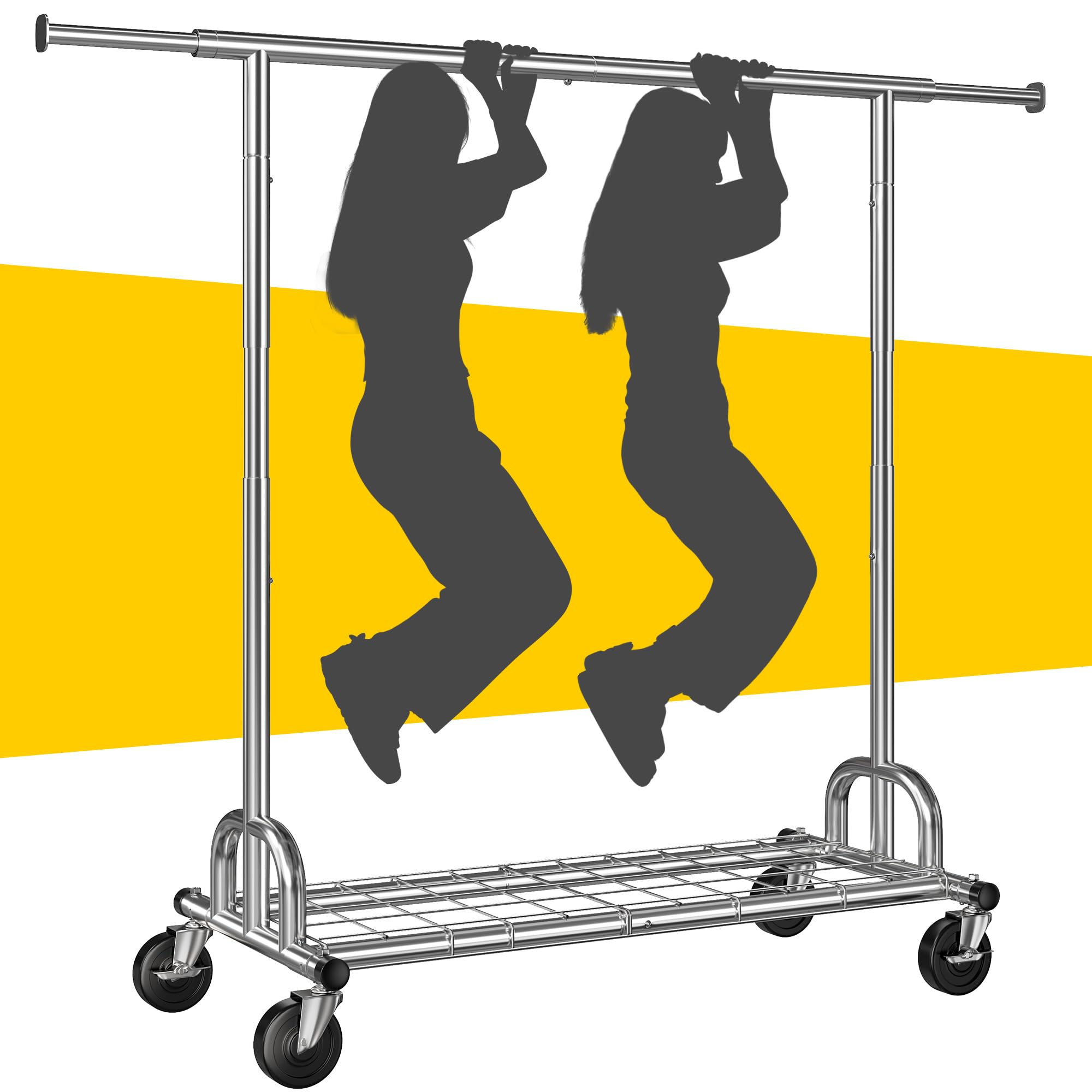 Mua Raybee Clothes Rack Heavy Duty Clothing Rack Load 485LBS Rolling ...