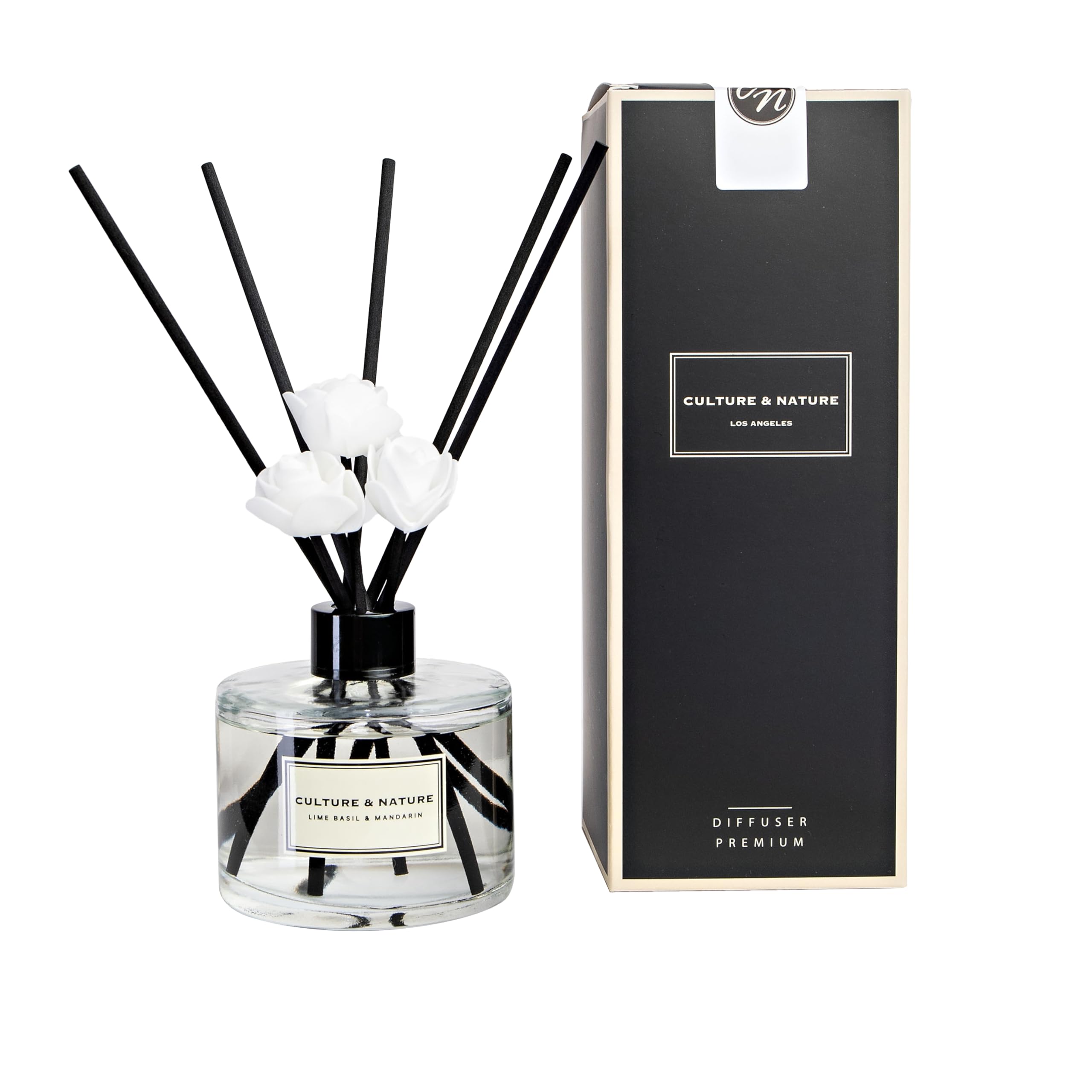 CULTURE & NATURE Reed Diffuser Set 6.7oz (200ml) Lime Basil & Mandarin ...