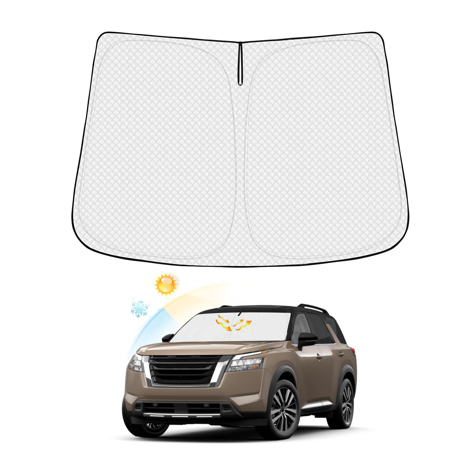 Canvcle Windshield Sun Shade for 2022-2024 2025 Nissan Pathfinder ...