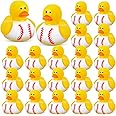 Amazon.com: 24 Pieces Baseball Rubber Ducks Mini Ducks Yellow Rubber ...