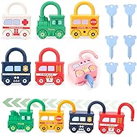 Woodtoe 8 PCS Montessori Lock and Key Toy Set for Toddlers, Wooden ...