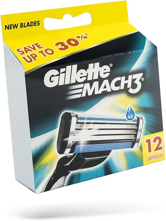 Gillette Mach3 Blades, Pack of 12: Amazon.co.uk: Health & Personal Care
