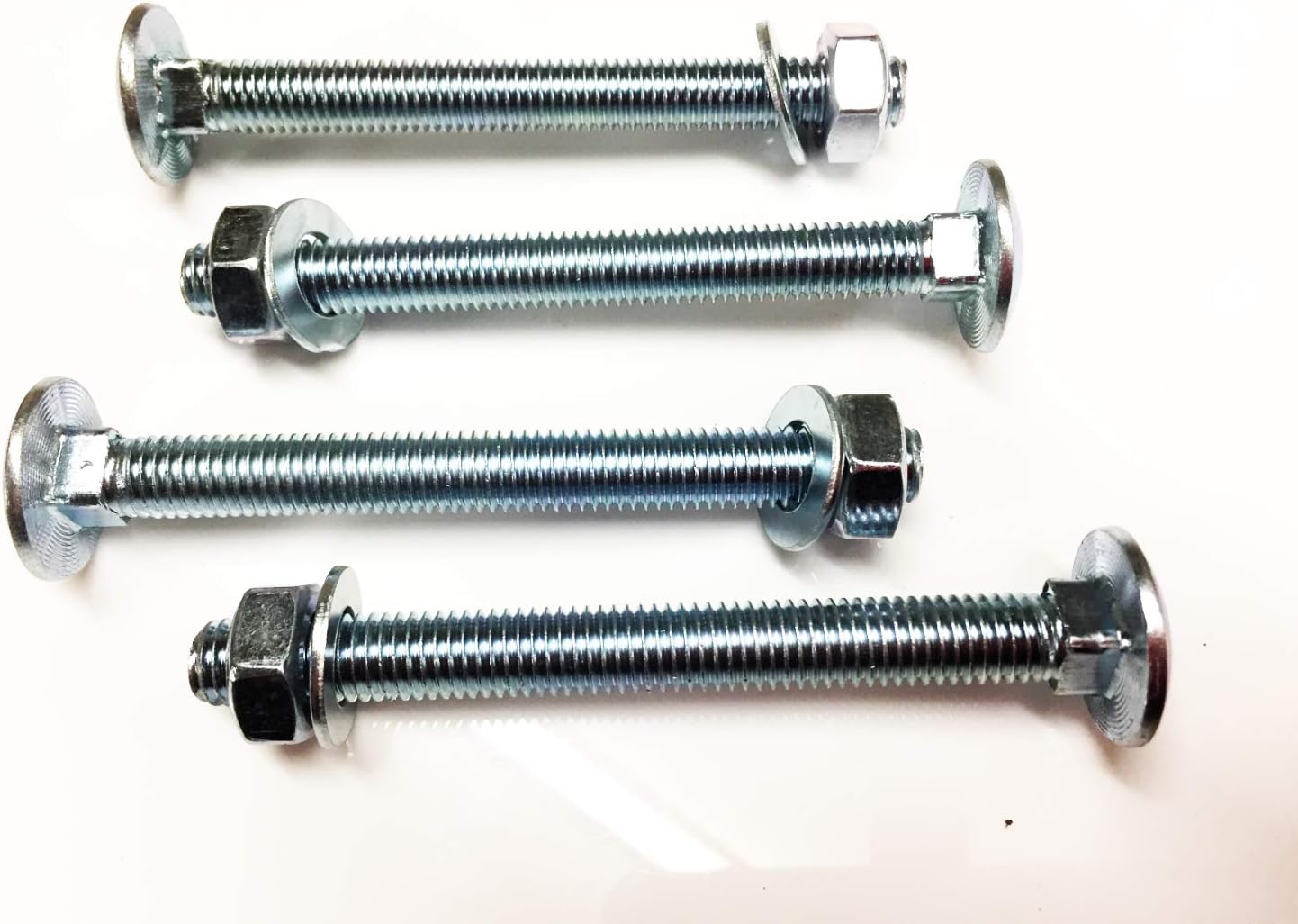 M10 x 100 Coach Bolts Carriage Bolts Cup Square Bolts BZP 4.8 Complete with Full Nuts & Form A ...