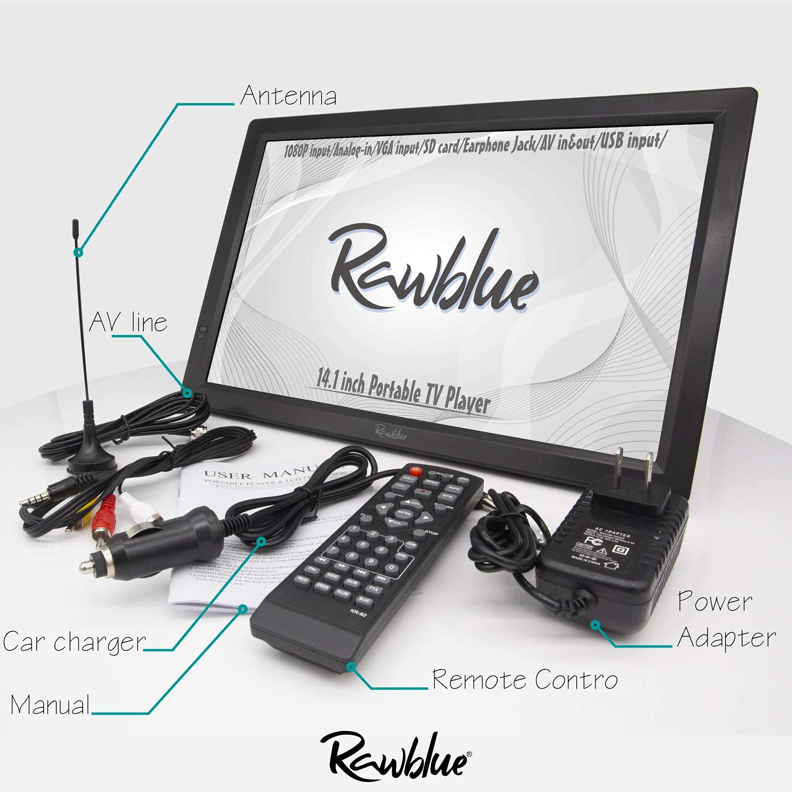 Mua Rawblue 14 Inch Portable Digital ATSC TFT HD Screen Freeview LED TV ...