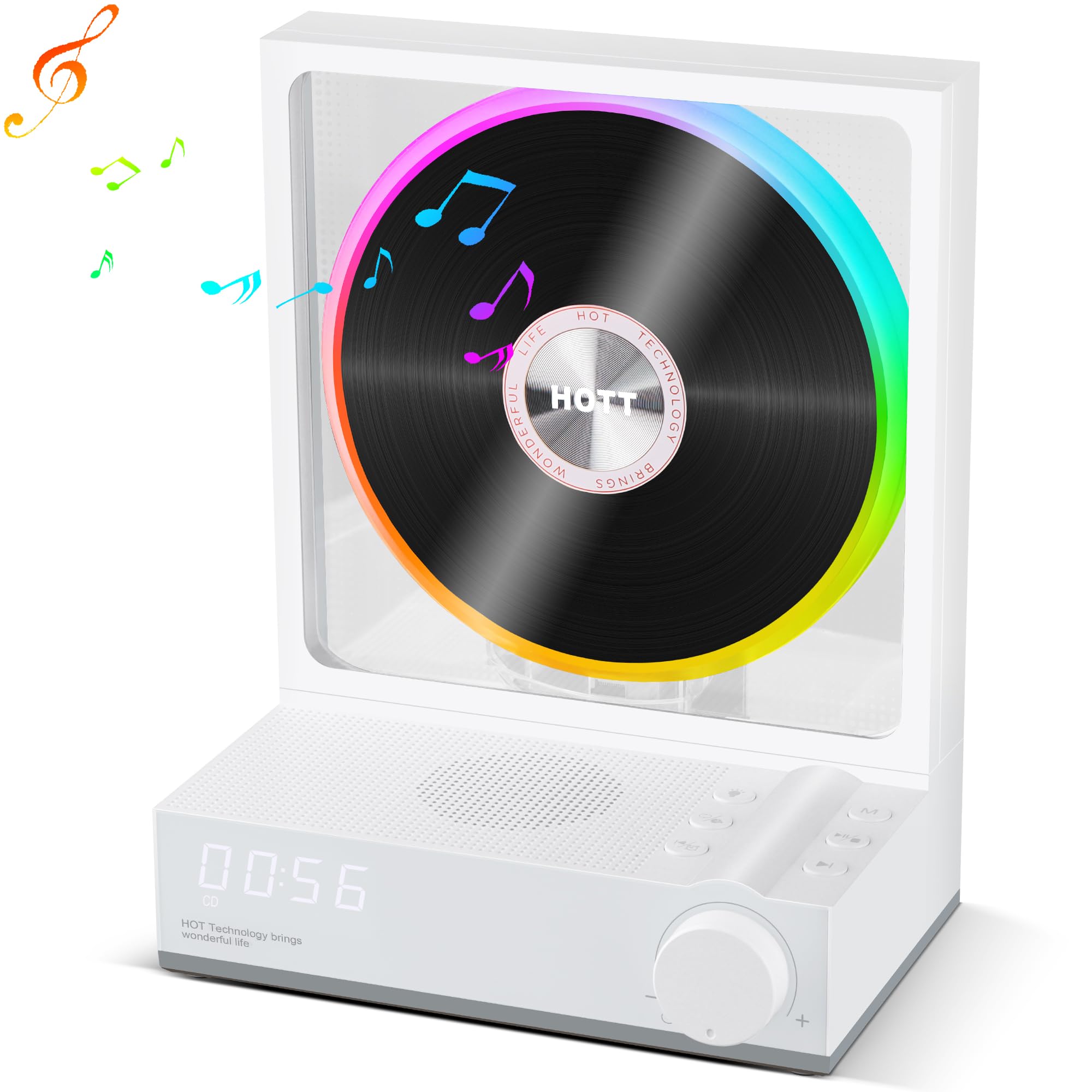 HOTT Portable CD Player Bluetooth 5.3 Desktop CD Player With Speakers ...