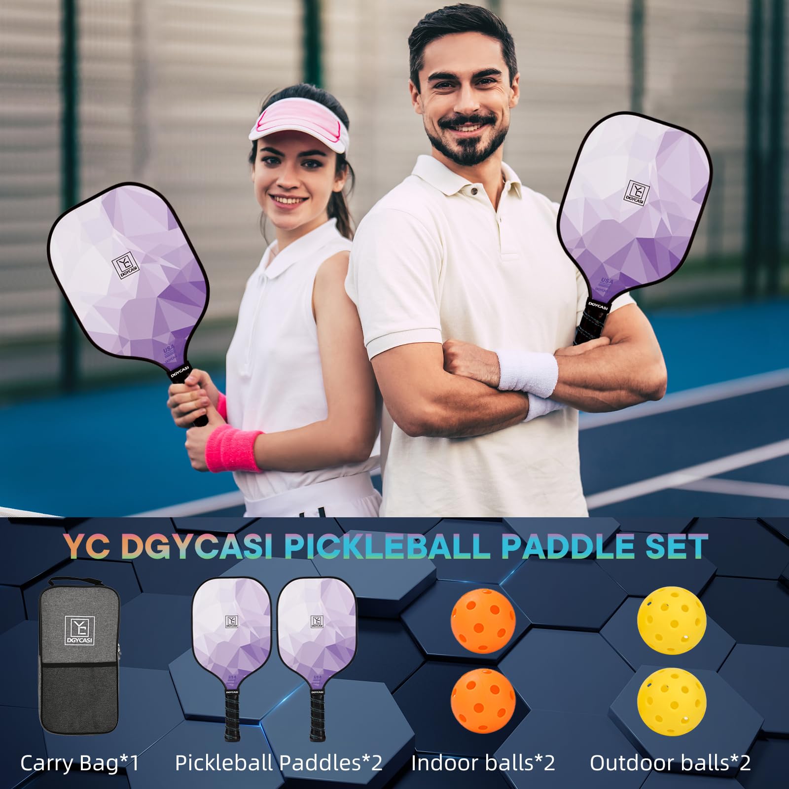 Mua Pickleball Paddles Set of 2, USAPA Approved, Fiberglass Surface ...
