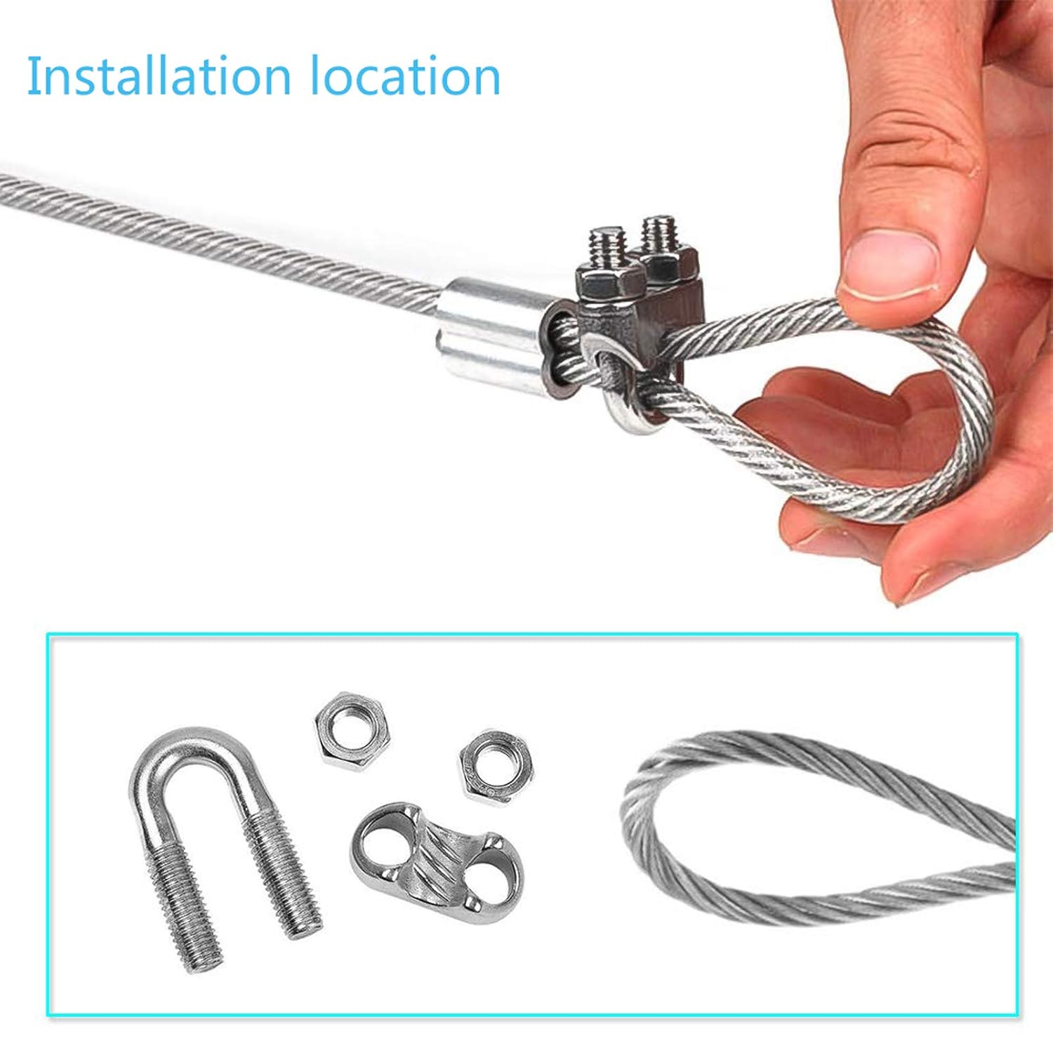 Wire Rope Clip Cable Clamp 304 Stainless Steel U Bolt Saddle Fastener ...