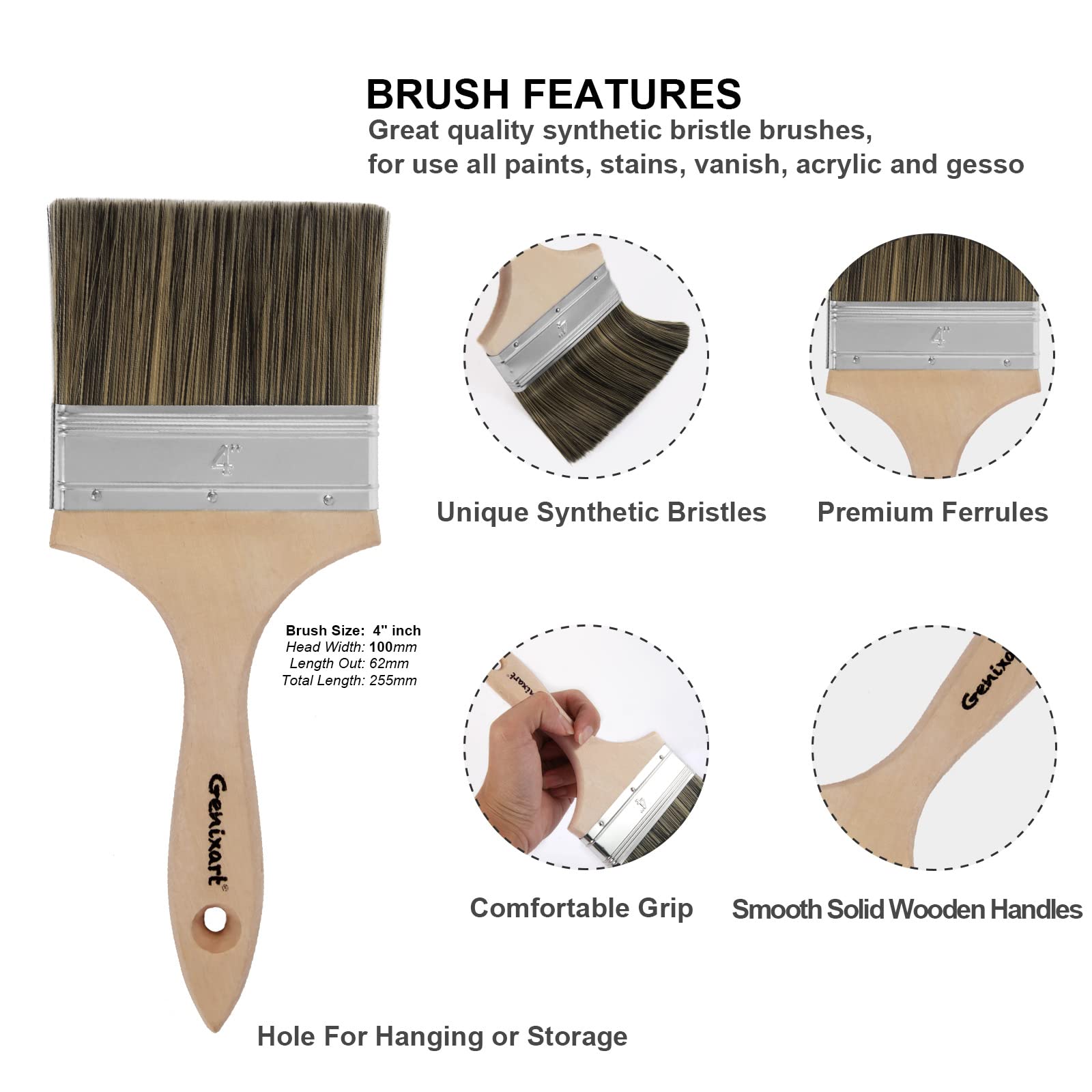 Mua Double Thick Chip Paint Brush, 4 inch / 100mm Stain Brushes for ...