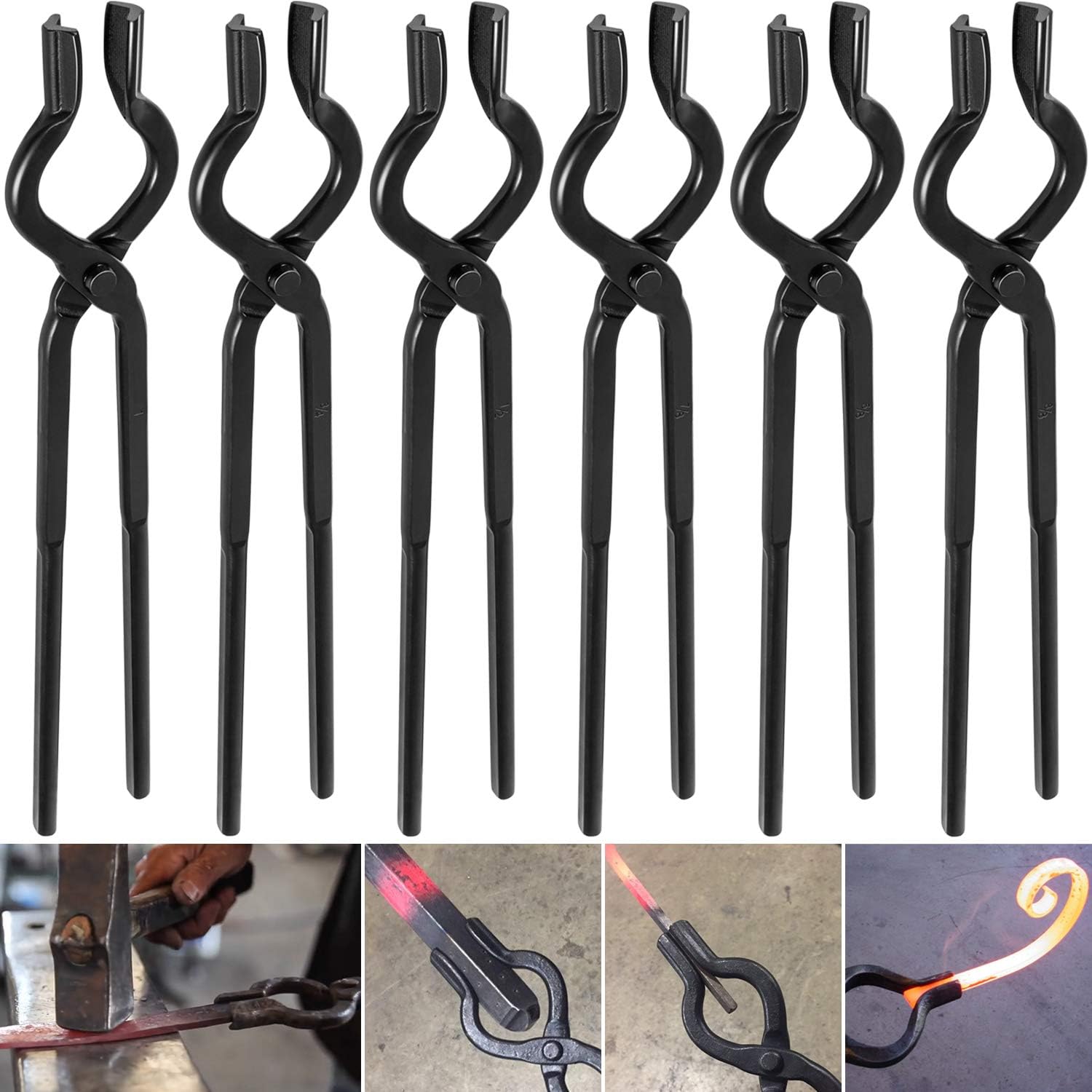 Amazon.com: Blacksmith V-Bit Tongs Knife Making Tongs Set Bladesmith ...