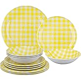Amazon.com | UPware 12-Piece Melamine Dinnerware Set, Includes Dinner ...