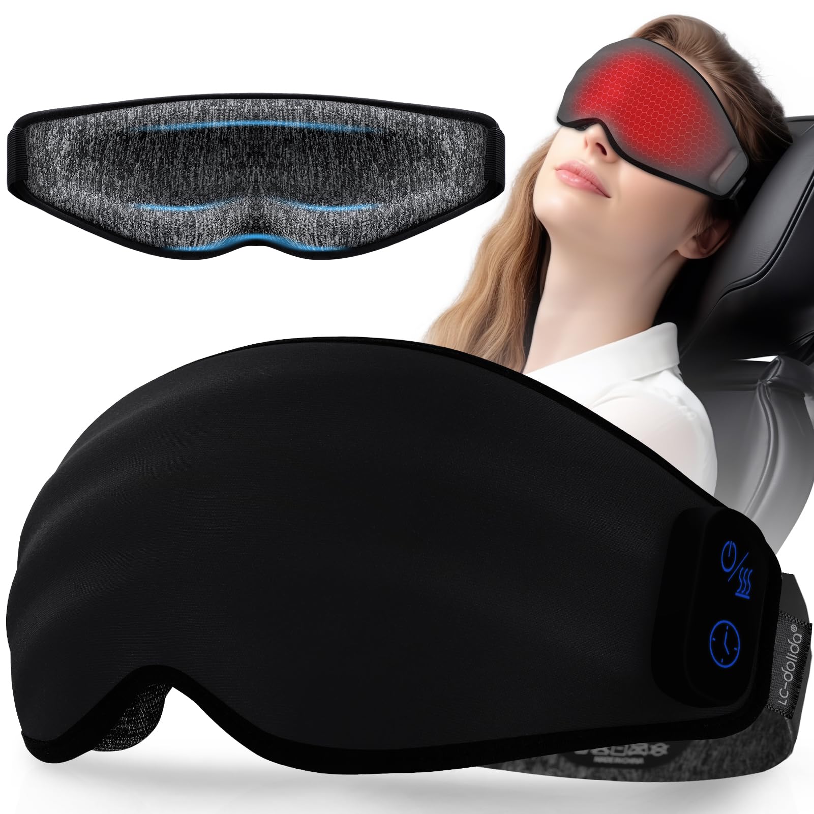 Heated Eye Mask Cordless for Dry Eyes, 3D Sleep Mask No Pressure, Warm ...