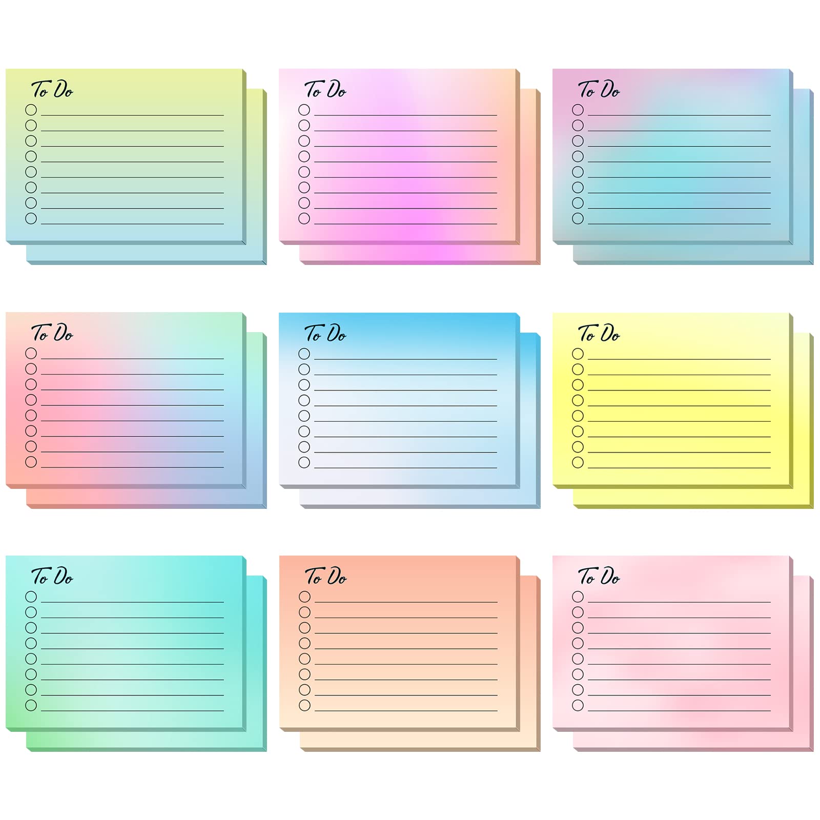 Pajean 18 Pcs/900 Sheet to Do List Sticky Notes 3x4" Lined Planner ...
