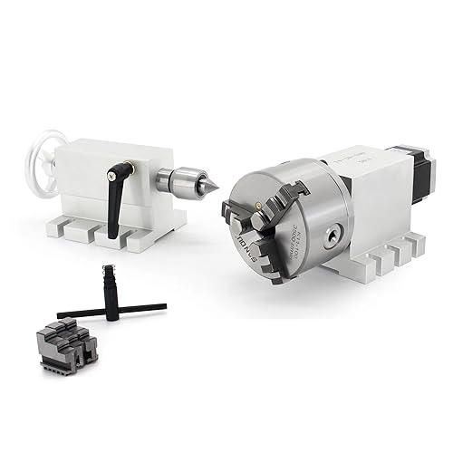 CNCTOPBAOS Rotational 4th Axis A axis Rotary Table,K11-100mm 3 Jaw ...