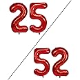 Amazon.com: AULE 40 Inch Big Red Foil 25 Number Balloons for Women ...