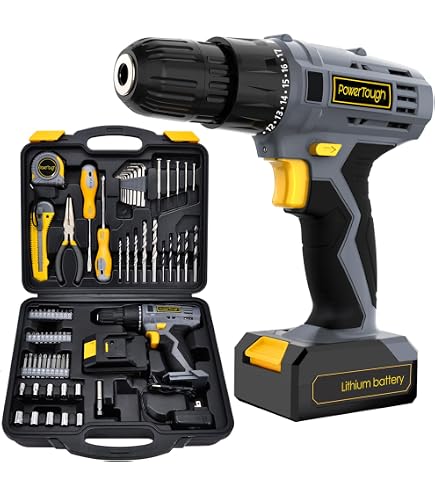 Cordless Drill 112-Piece Tool Kit With Drill, LETTON Home Tool Kit With ...