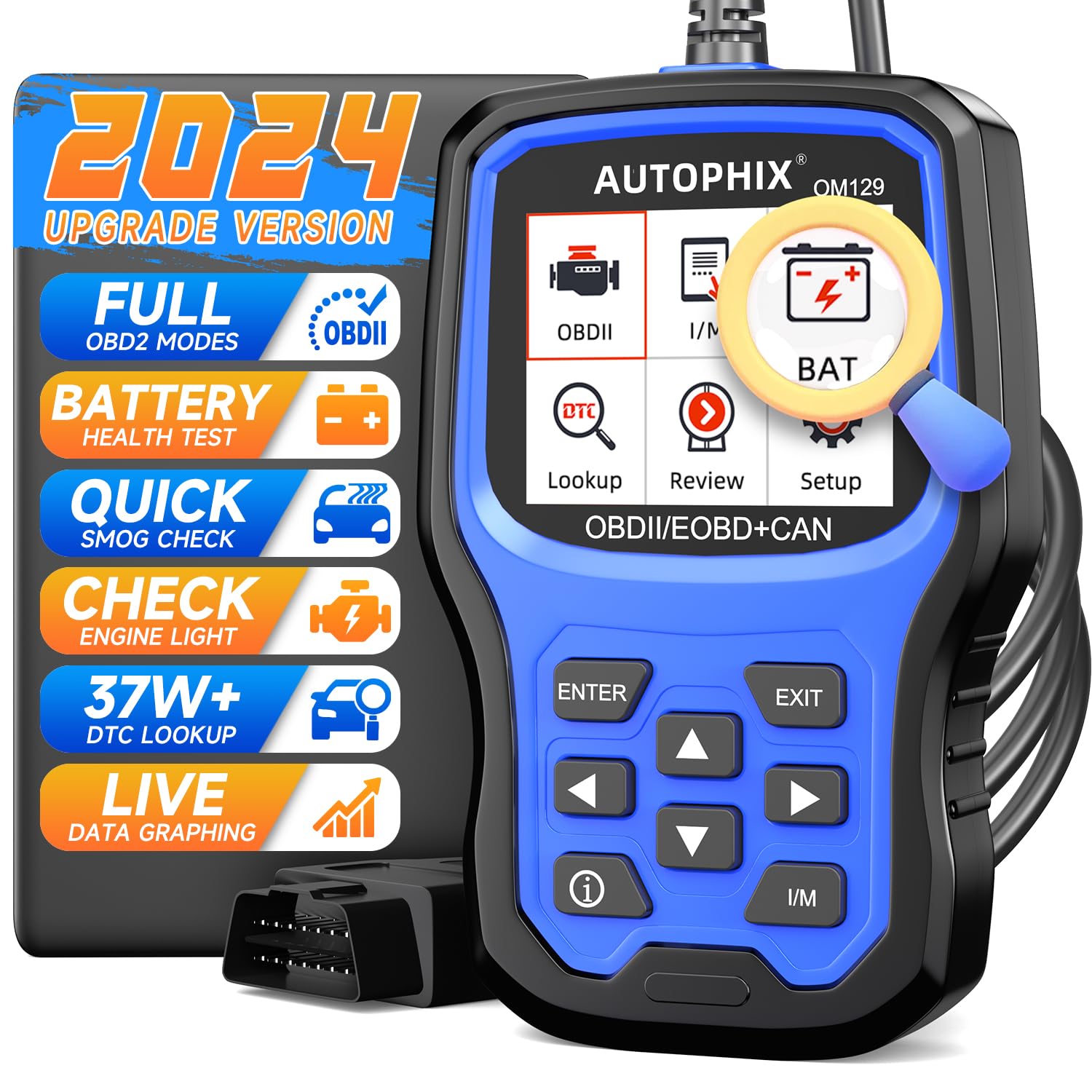 Mua Upgraded OBD2 Scanner OM129 Battery Test 2-in-1 Code Reader Full ...