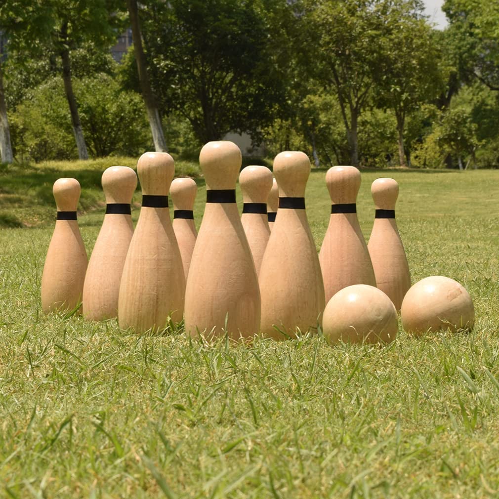 Mua NI-ROU Outdoor Giant Lawn Bowling Games Rubber Wooden Lawn Set Fun ...
