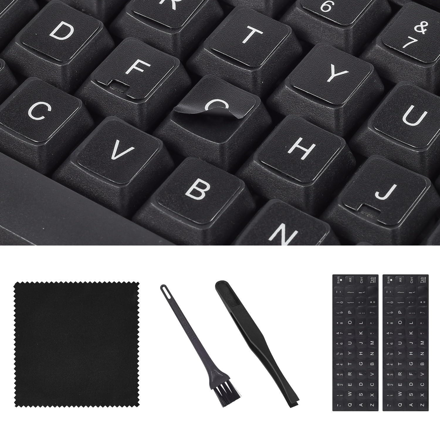 Mua 2PCS English Keyboard Stickers with Tweezer, Universal Replacement ...