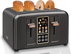 Amazon.com: SEEDEEM Toaster 4 Slice, Stainless Steel Bread Toaster with ...