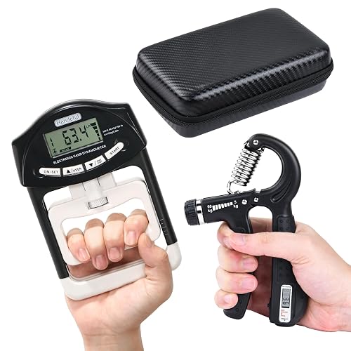 Handeful Grip Strength Tester & Enhancer Set with Protective Carrying ...