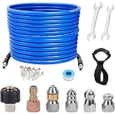 Amazon.com: 50FT Sewer Jetter Kit for Pressure Washer, 5800 PSI Water Jet Drain Cleaner Hose ...
