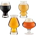 Amazon.com | Hollen Walker Premium Beer Glasses Set of 4, Craft IPA Beer Glass, Beer Gifts for ...