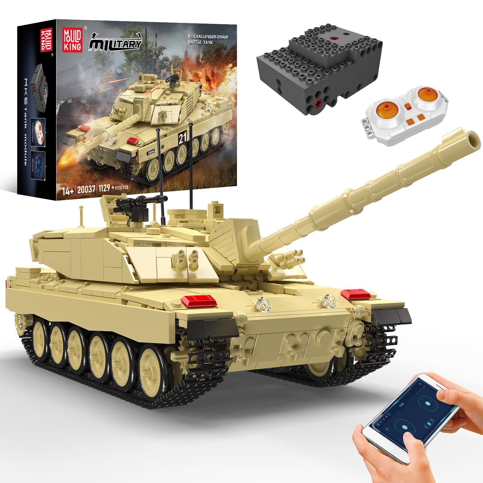 Mould King 20037 Challenger-2 Main Battle Tank Building Sets, MOC ...