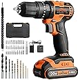 Amazon.com: TOPSHAK 20V Li-Ion 1/2 in. 47-Piece Brushless Impact Drill ...