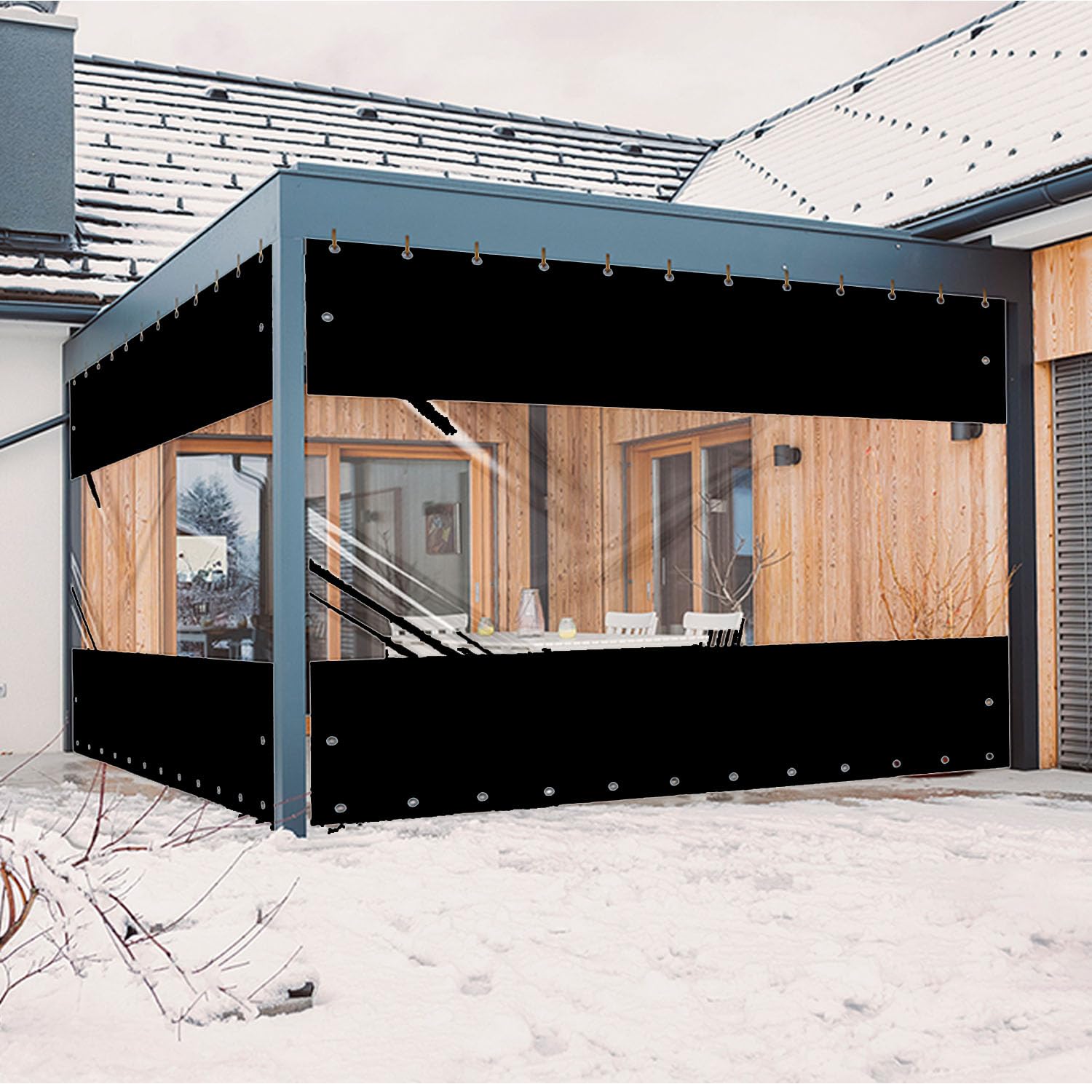 Ezcasch 20 Oz Outdoor Vinyl Curtain, Outdoor Clear Panel Curtain ...