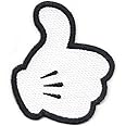Amazon.com: White Glove Thumbs Up Patch Cartoon Hand Embroidered Iron ...