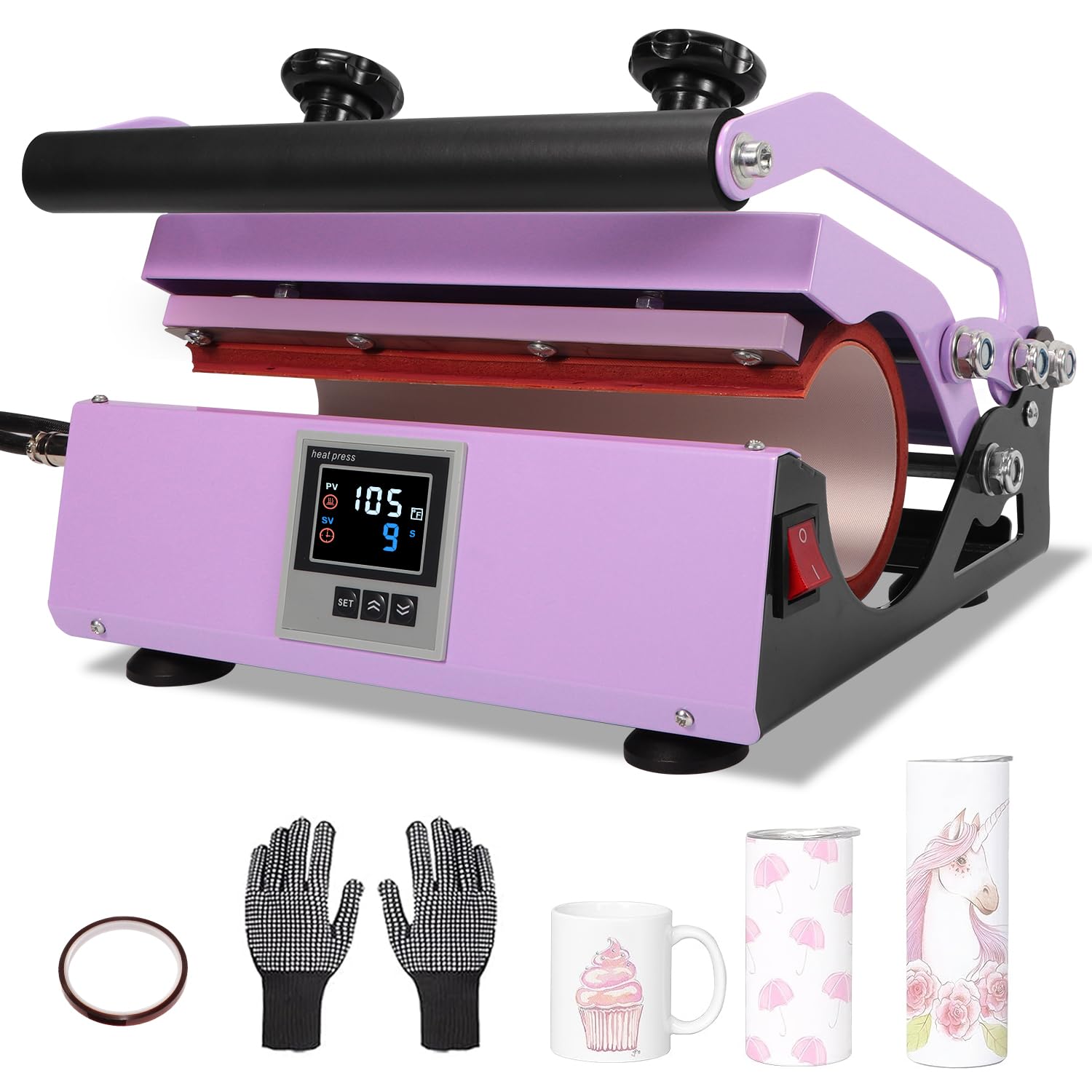 Tumbler Heat Press Machine, Sublimation Press for 20oz-30oz Tumbler, 11 ...