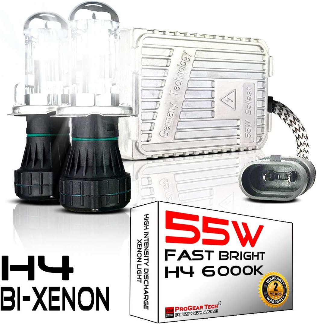 Amazon.com: H4 Bi-Xenon Dual Beams 9003 H4/HiLo 55W Heavy Duty Fast Bright AC HID Bulbs bundle ...