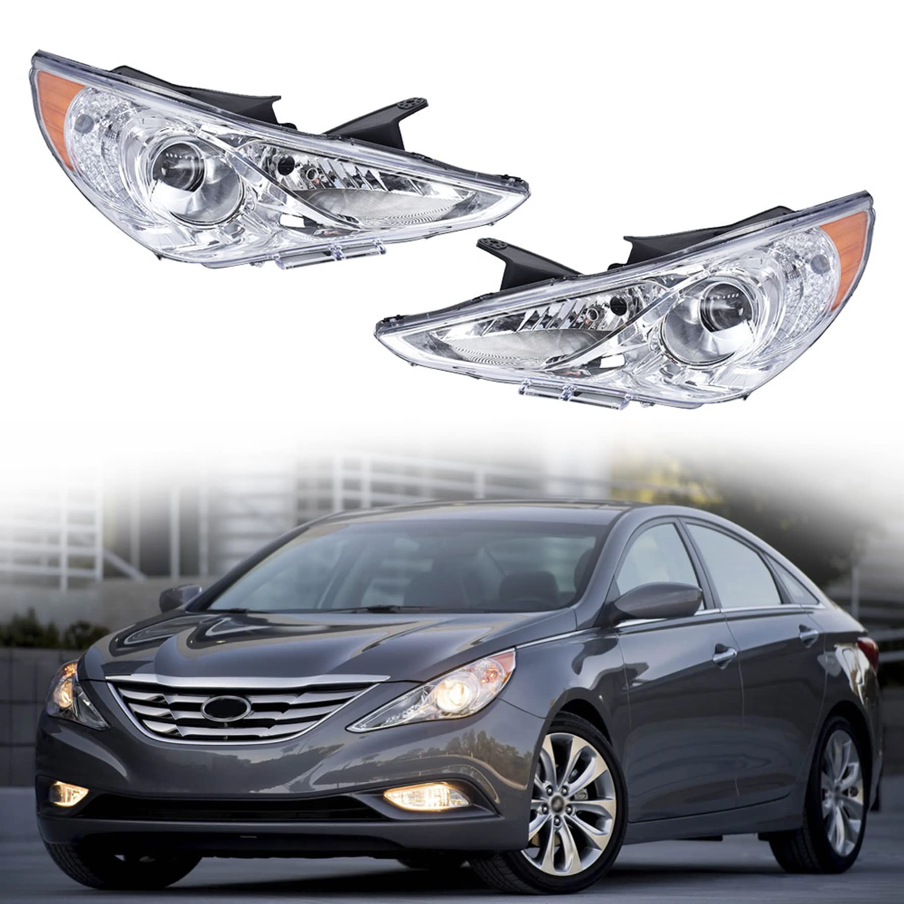 GXYWADY Headlights Assembly Replacement for 2011-2014 Hyundai Sonata ...